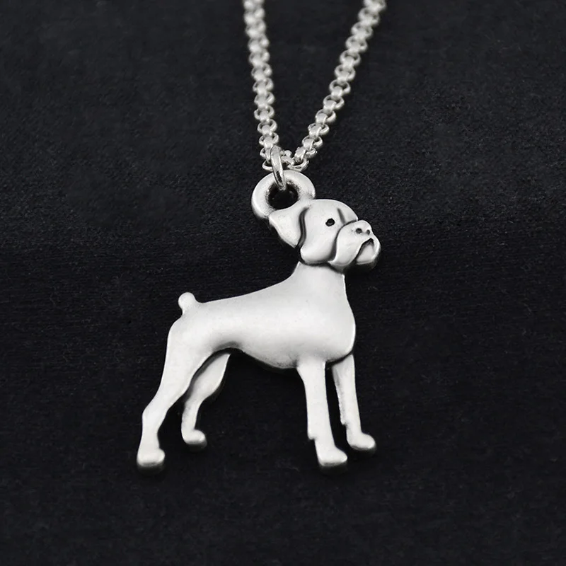 Out of stock Vintage Funny Boxer Dog Charm Pendant Choker Necklace For - Zarifa