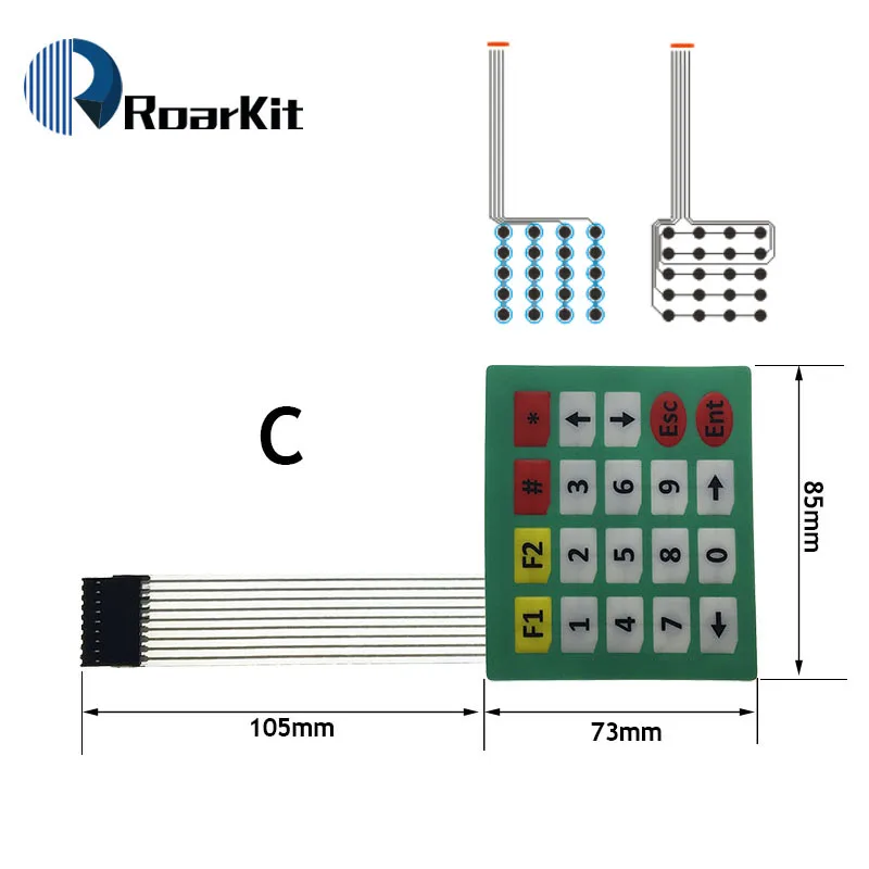 Generic 1 2 3 4 5 Key On Membrane Switch 3 4 4x5 Matrix Array Keyboard