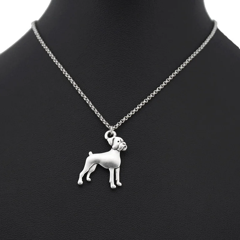 Out of stock Vintage Funny Boxer Dog Charm Pendant Choker Necklace For - Zarifa
