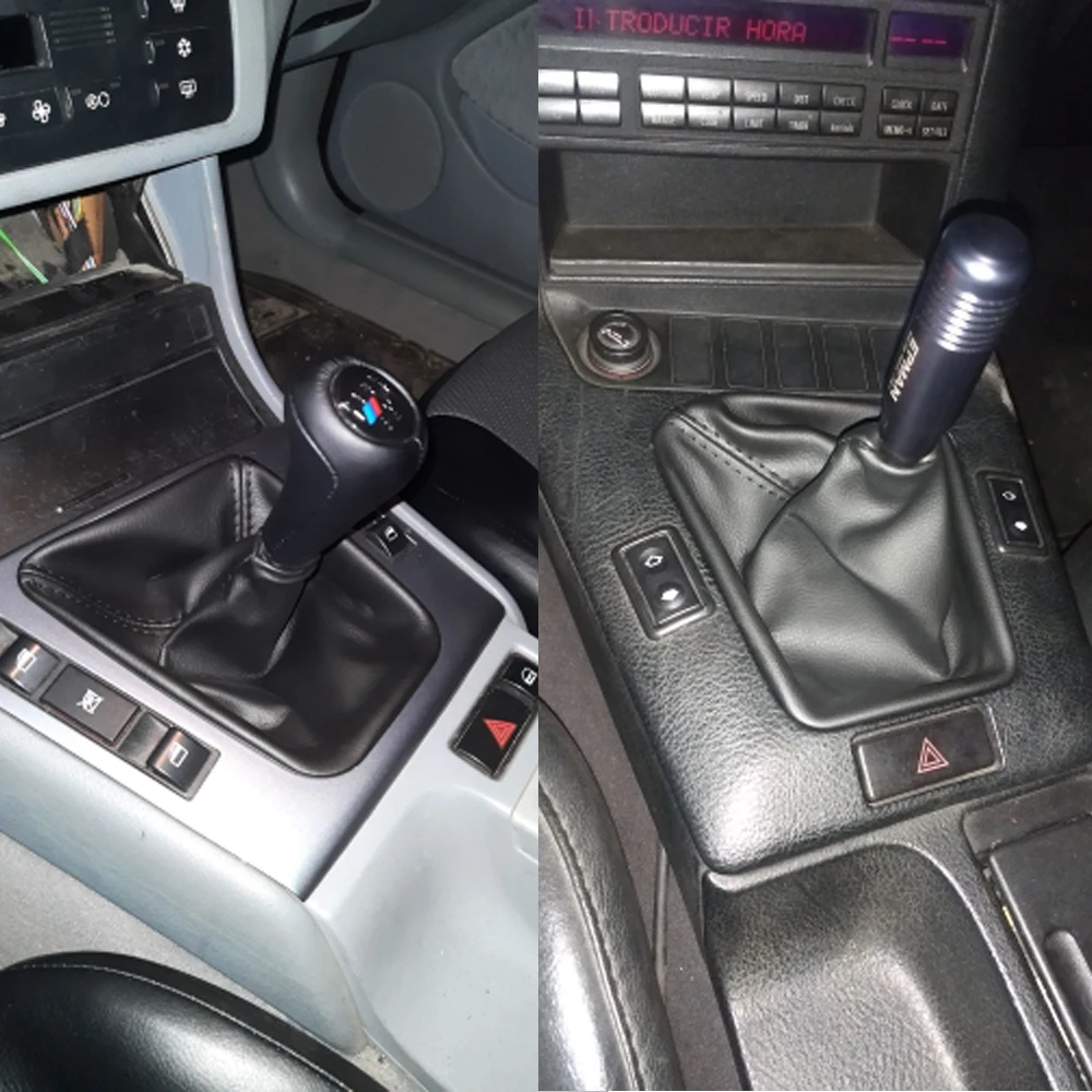 Generic Car Shift Gear StiManual Shift Boot BlaLeather Boot With Frame For BMW E30 E36 E39 E46 ...