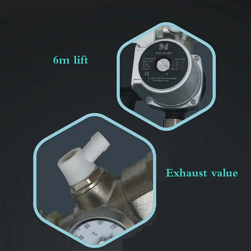 DN25 Water circulating pumps water manifold hot / cold water mixing valve for radiant floor ...