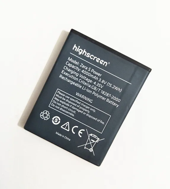 Аккумулятор AZK Zera S 4000 мАч, Сменный аккумулятор для Highscreen Zera S Power DEXP XL145 ...