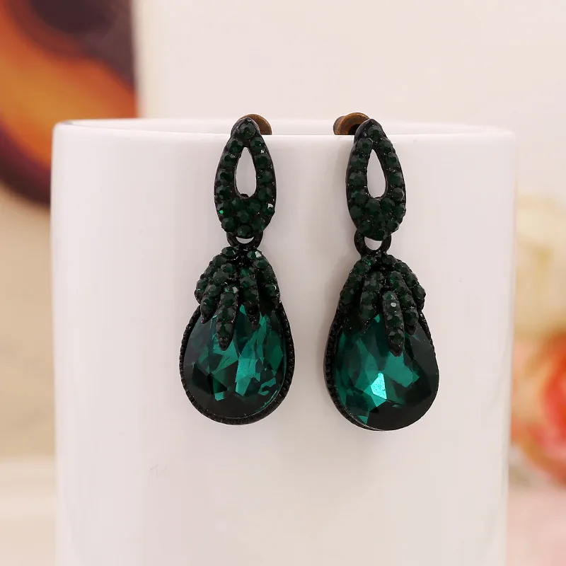Green and black earrings store