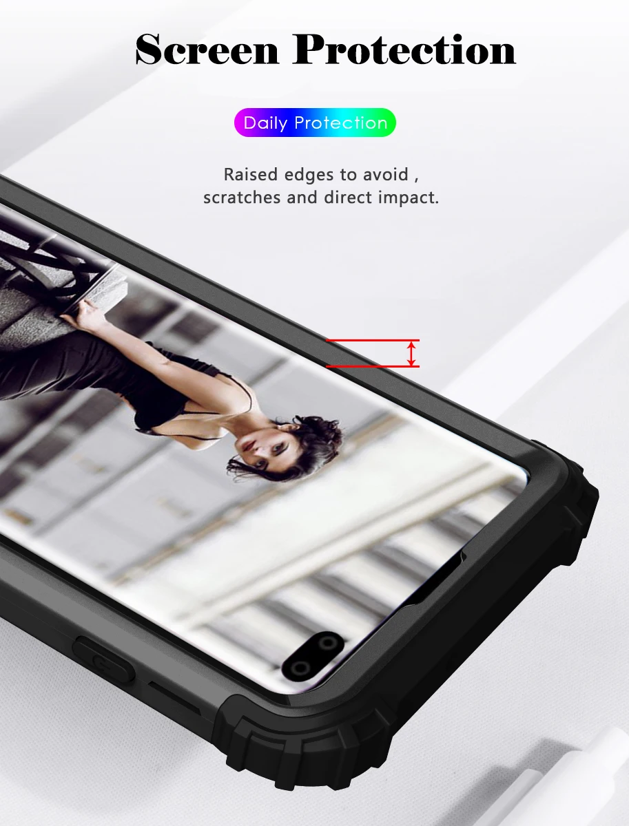 Чехол 3 в 1 для Samsung Galaxy S20, S10, S9, S8 Plus, Note 9, Гибридный Жесткий Поликарбонат и ...