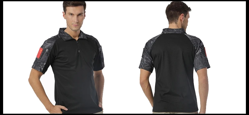 Camo Quick Dry Tactical Polo Shirts Casual Breathable Uniform Military