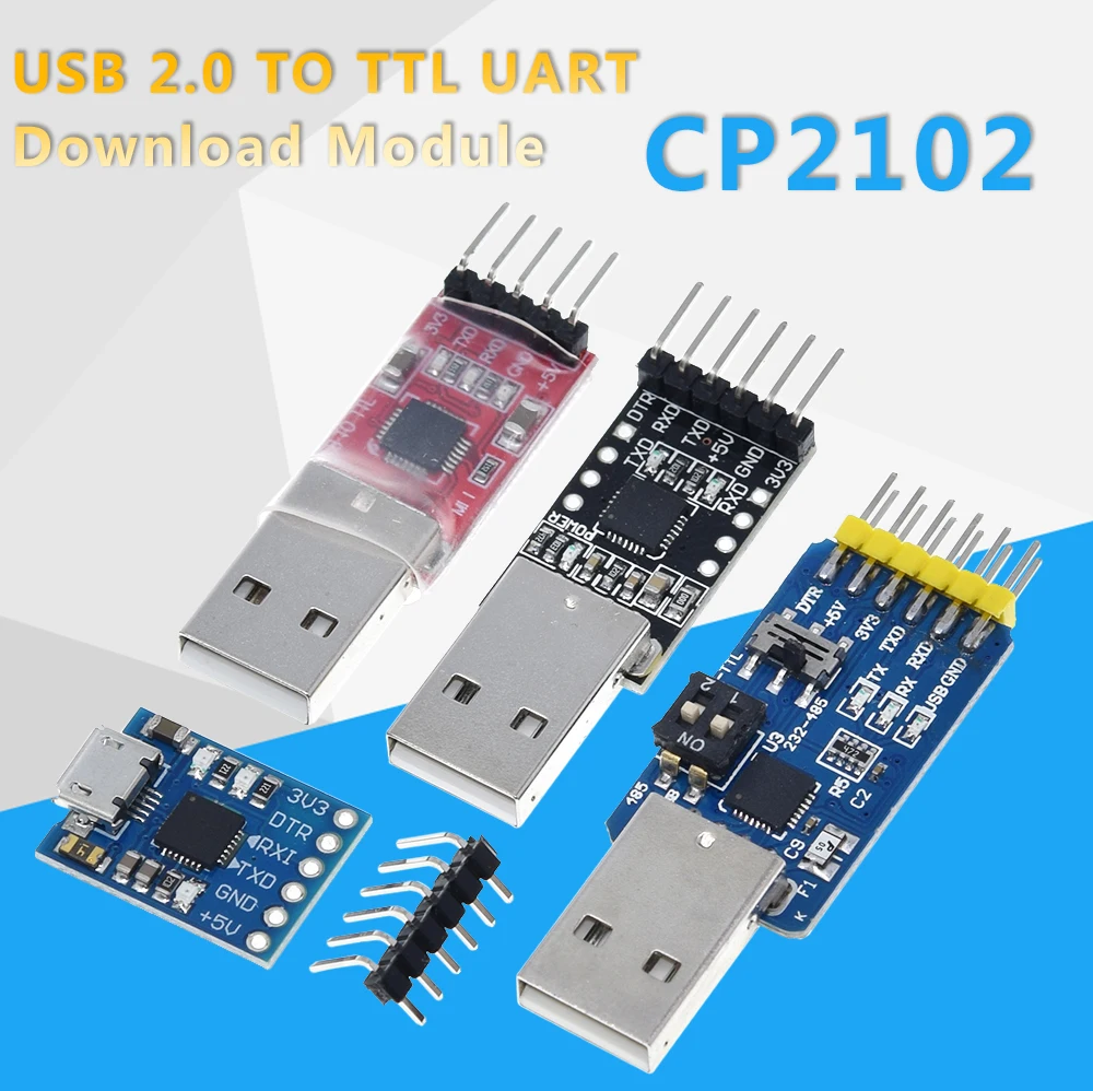 CP2102 USB 2.0 в UART TTL 5-контактный разъемный модуль последовательного преобразователя STC ...