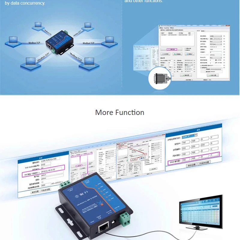 Generic Version Modbus To Ethernet Converters Usr Tcp232 410s Rs232 Rs485 Dns Dhcp Serial To