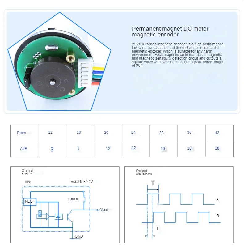 Generic Jgb37-520gb 12v Gear Motor DC Reduction Motor Hall Encoder Speed Measurement Large ...