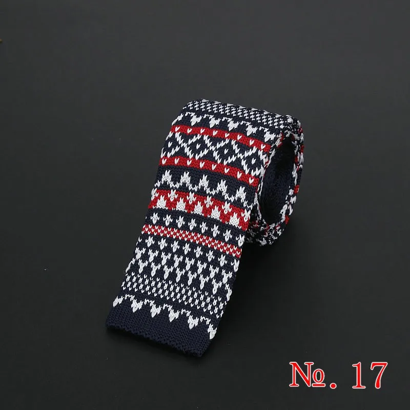 Мужские вязаные галстуки, повседневные полосатые трикотажные галстуки с ...