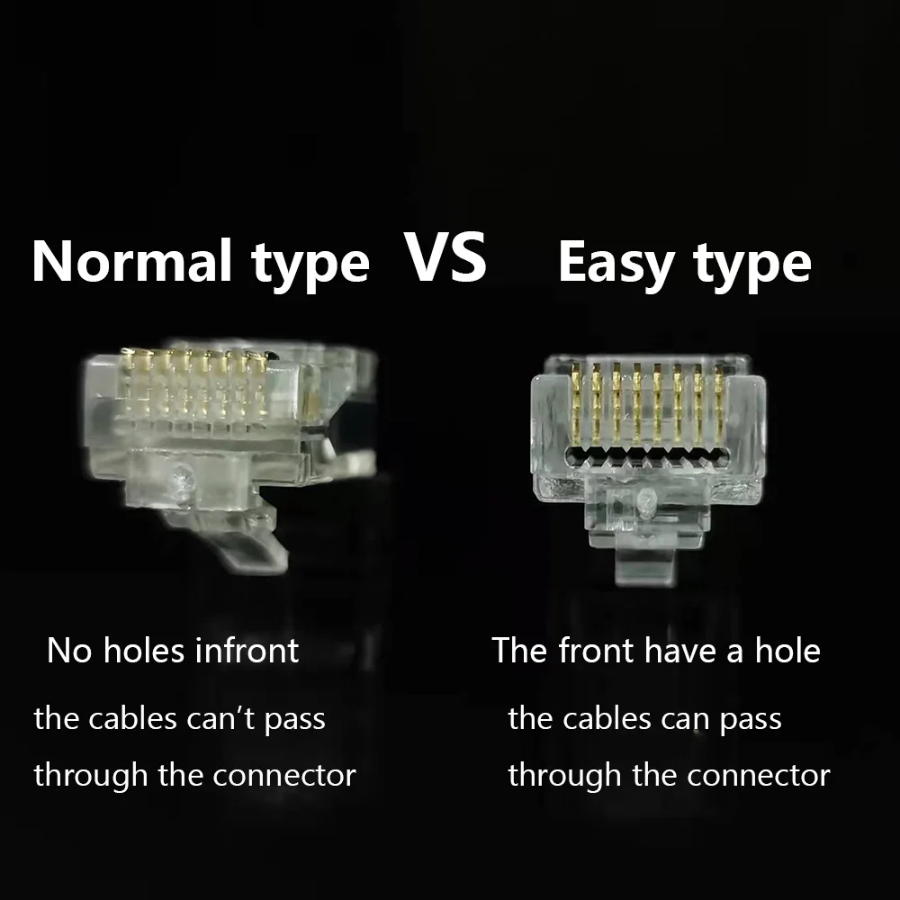Generic 8Pin RJ45 Connector CAT5 CAT5e Cat6 Modular Cable Plugs Socket Network Ethernet RJ45 ...