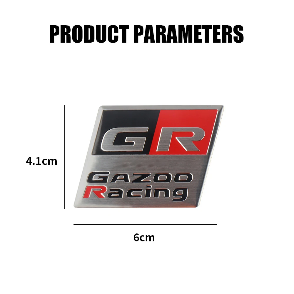 Generic 1/2/4PCS GR SPORT GAZOO RACING Badge Car 3D Aluminum Body Trunk Decoration Sticker for ...