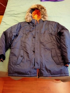 Парка CORBONA N3B Мужская зимняя, длинное пальто оверсайз с капюшоном из натурального меха ...