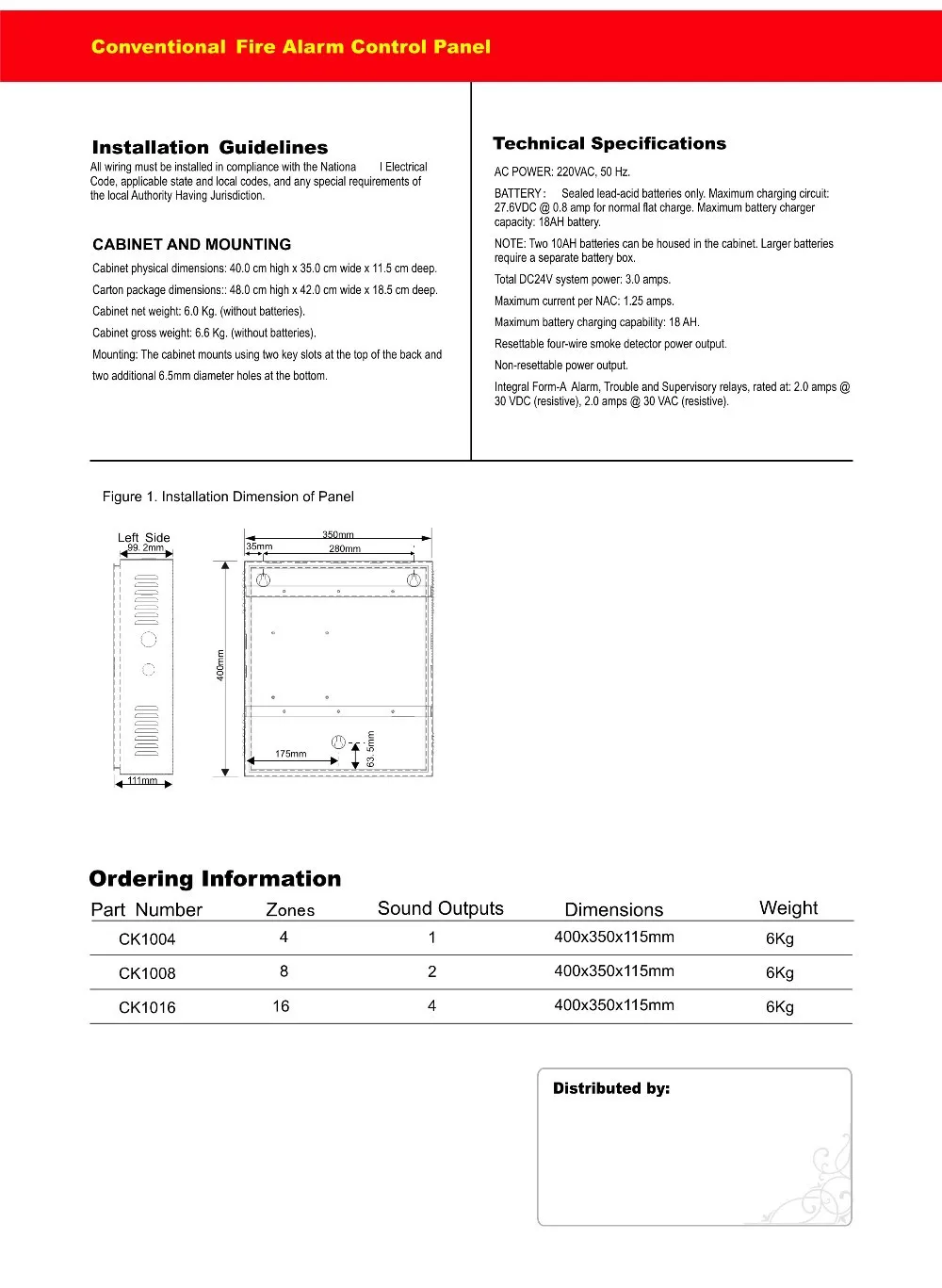 Fire Alarm Control Panel with16 Zones Conventional Fire Alarm System ...