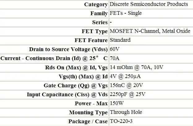 Купить rfp70n06 mosfet 70n06 в интернет-магазине с бесплатной доставкой ...
