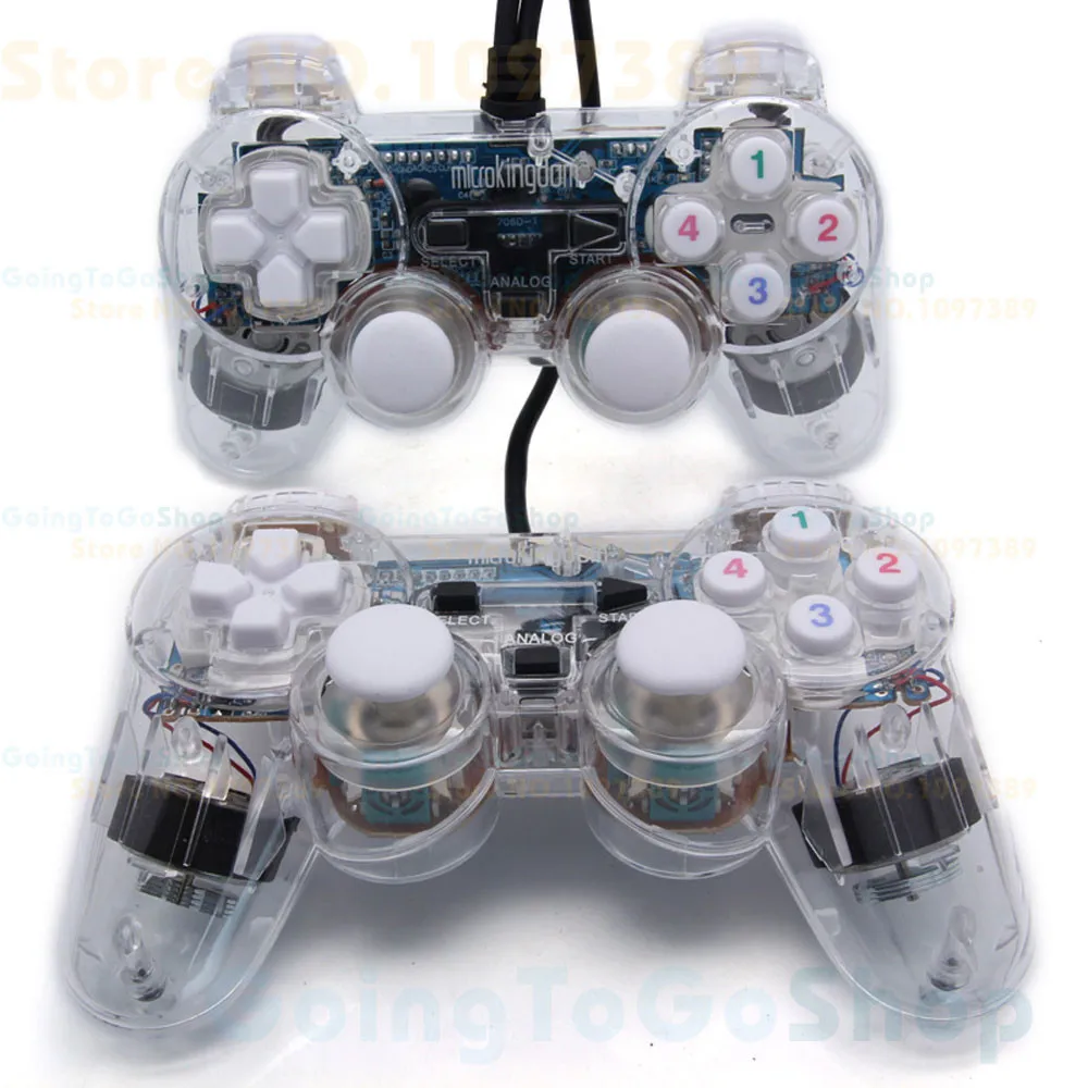 2 Pcs Microkingdom USB Gamepad Gamestick Twins Double Shock Joystick Joypad Virtual PC Computer ...