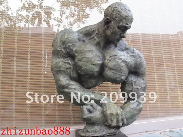 Bodybuilder Muscle Man Muscular Male Torso Abstract Bronze, 57% OFF