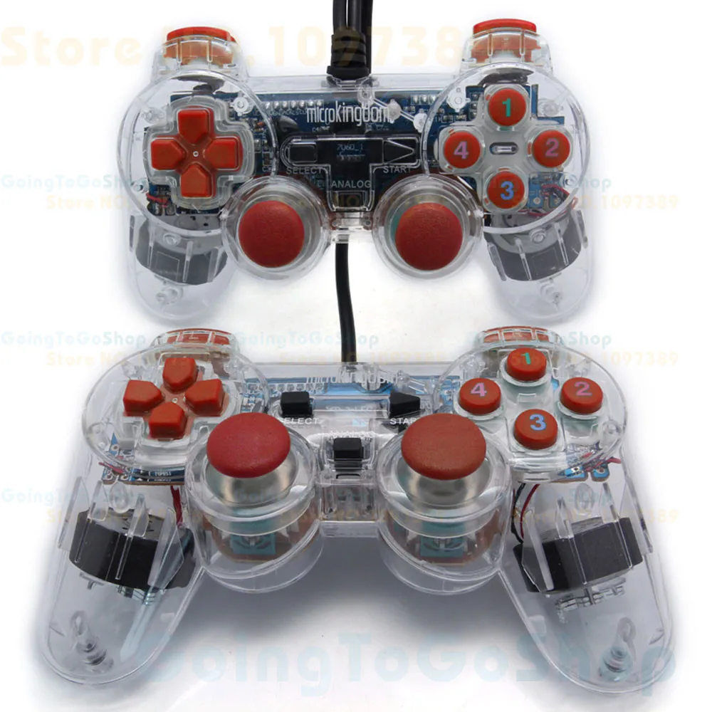 2 Pcs Microkingdom USB Gamepad Gamestick Twins Double Shock Joystick ...
