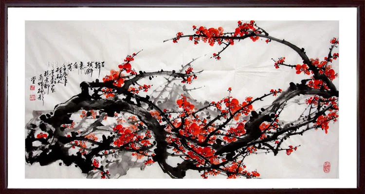 Art & Collectibles Ink rice paper Blooming tree branch 100% hand ...