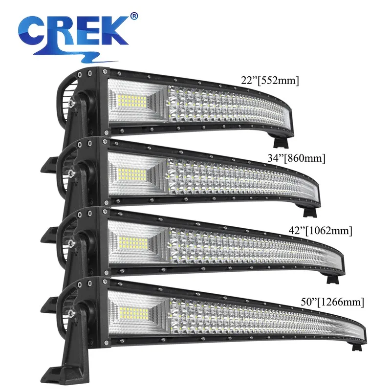 CREK 4x4 LED Rampe 3row Barra Hors Route Lumière De Travail Barre 12V ...