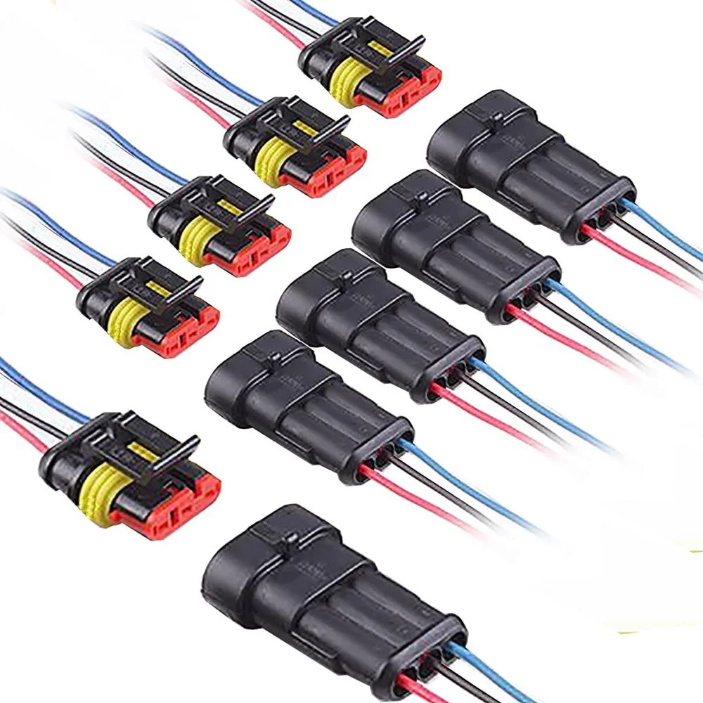 3 Pin Connector Waterproof,3Pin Way Car Electrical Cable Connector,with ...