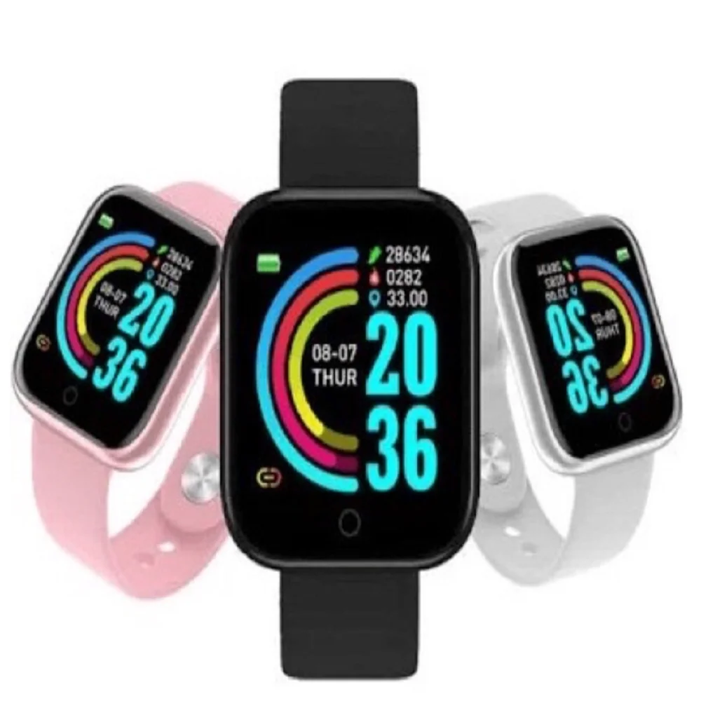 Relógio inteligente d20 y68, smartwatch com monitor bluetooth