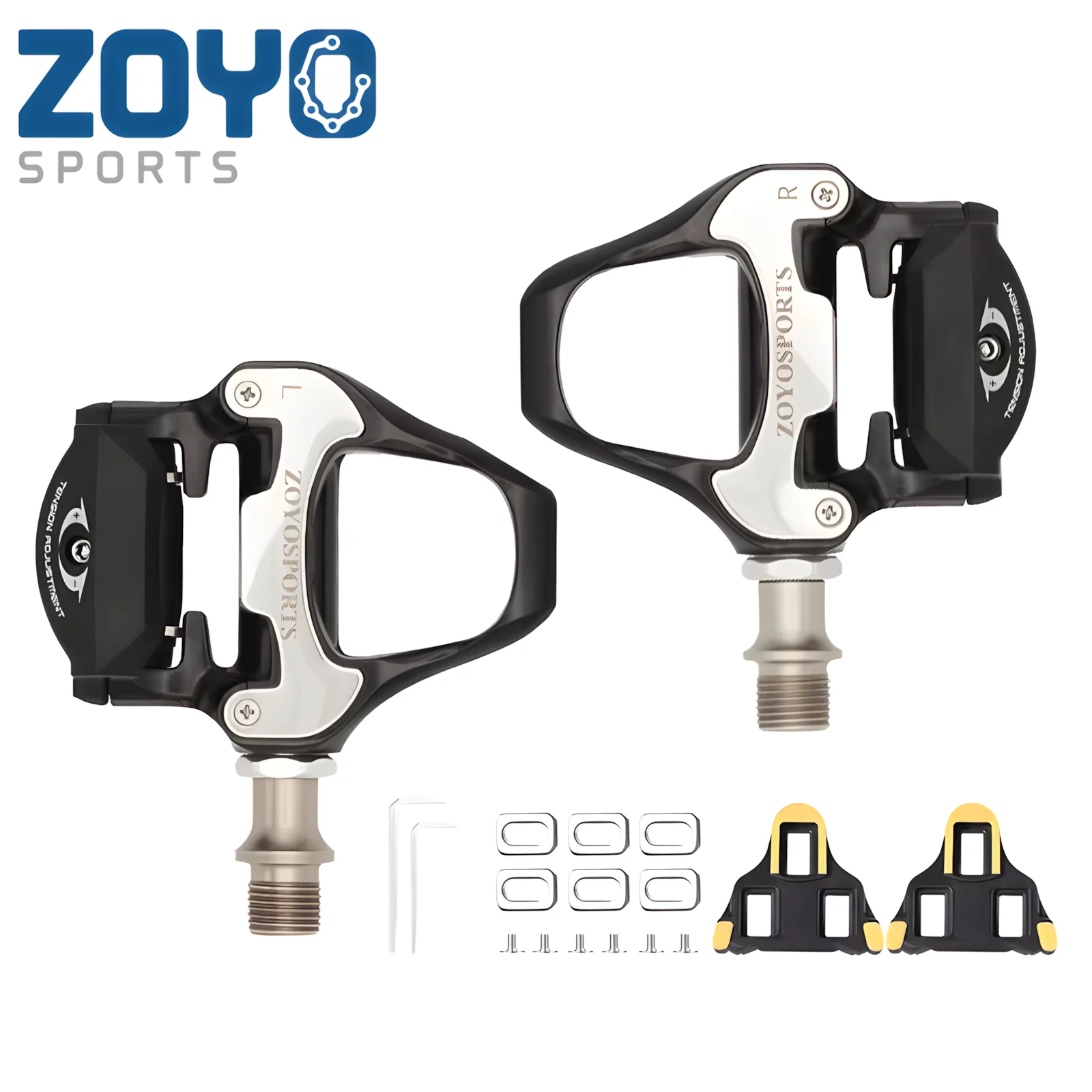 ZOYOSPORTS Road Bike Pedals Lightweight Clipless Bicycle Pedals with ...