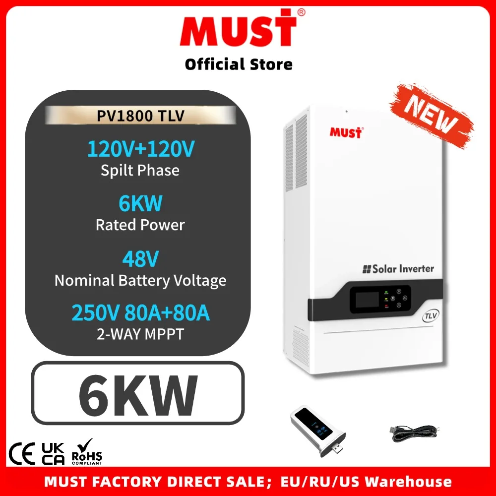 MUST-PV1800-TLV-6KW-Split-Phase-48V-Hybrid-Solar-Inverter-120V-240V-AC ...