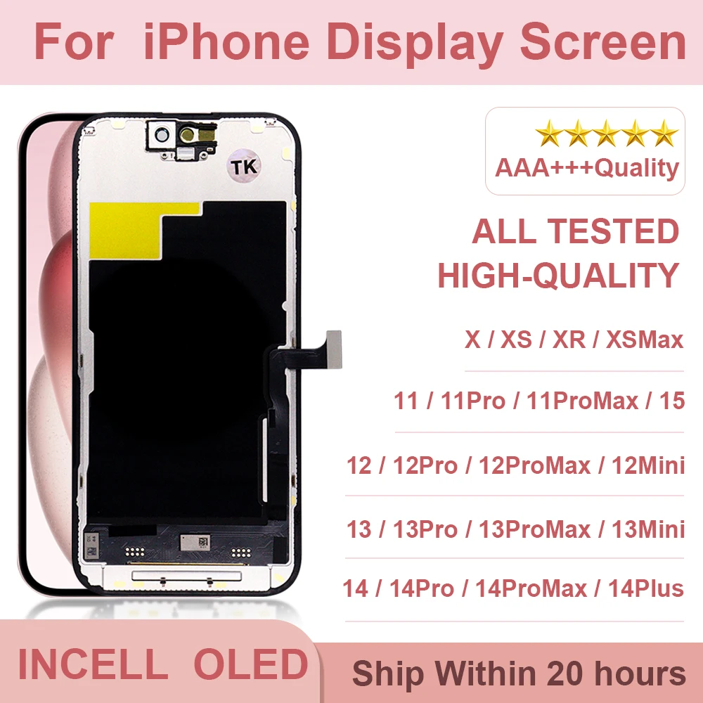 AAAA++++ OLED For iPhone X XR XS Max LCD Incell For iPhone 11 12 Pro ...