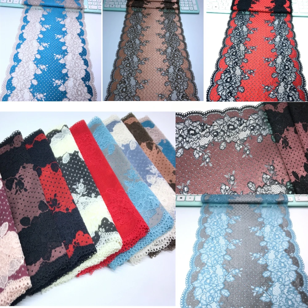 Colorful-Elastic-Lace-Trim-Multi-Color-Stretch-Lace-Fabric-DIY-Sewing ...