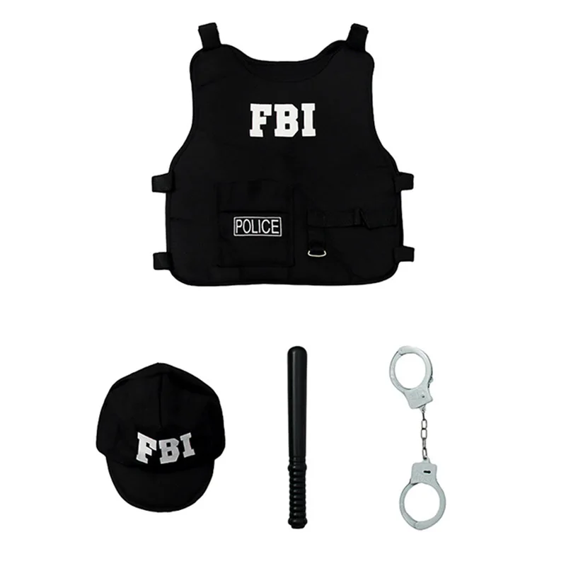 America-FBI-Agent-Costumes-Set-Accessories-for-Kids-Dress-Up-SWAT ...