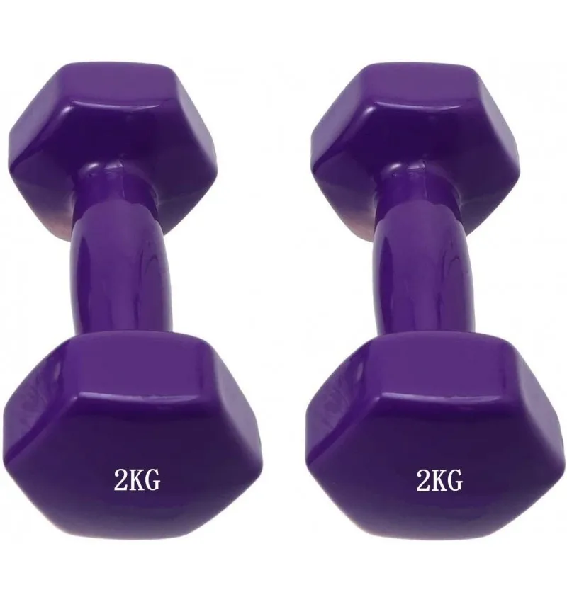 2x-2kg-dumbbell-dumbbells-in-soft-vinyl-exercise-gymnastics ...