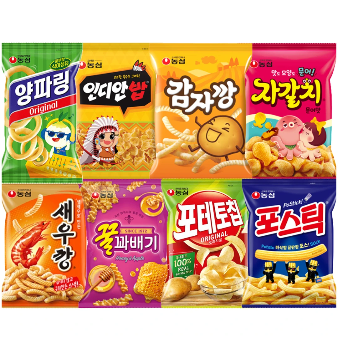 8 kinds of Nongshim bag sweets set Poteto Chip Pos Stick Onion Ring ...