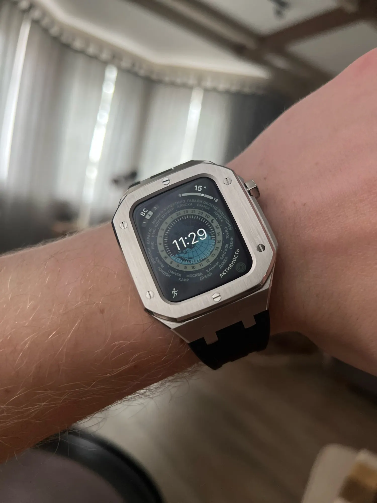Silver & Black Royal Oak Case for Apple Watch Series