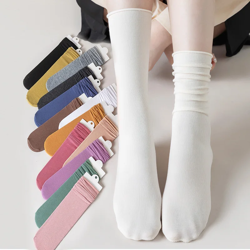 5-pairs-of-cotton-stockings-socks-Women-Compression-free-Golgee-Middle ...