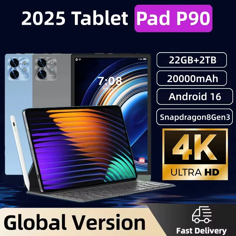 2025 NUEVO Pad P90 Tablettle 11 pulgadas 22GB + 2TB Tablet Android 16 ...