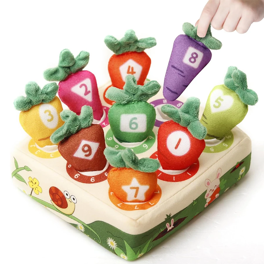Montessori-Carrot-Pull-Toddlers-Toy-Numbers-Colors-Motor-Skills-Early ...