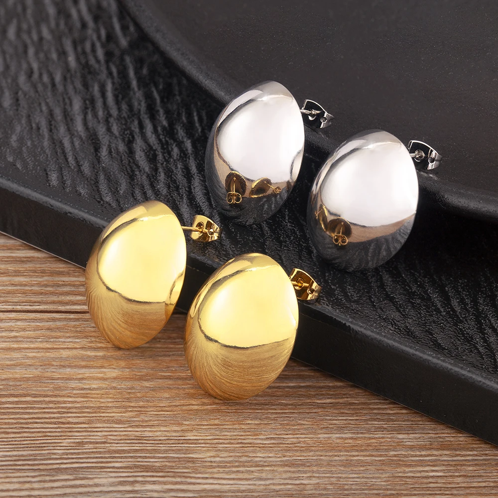 Nidin-New-Trendy-Semi-circular-Shape-Charm-Stud-Earrings-For-Women ...