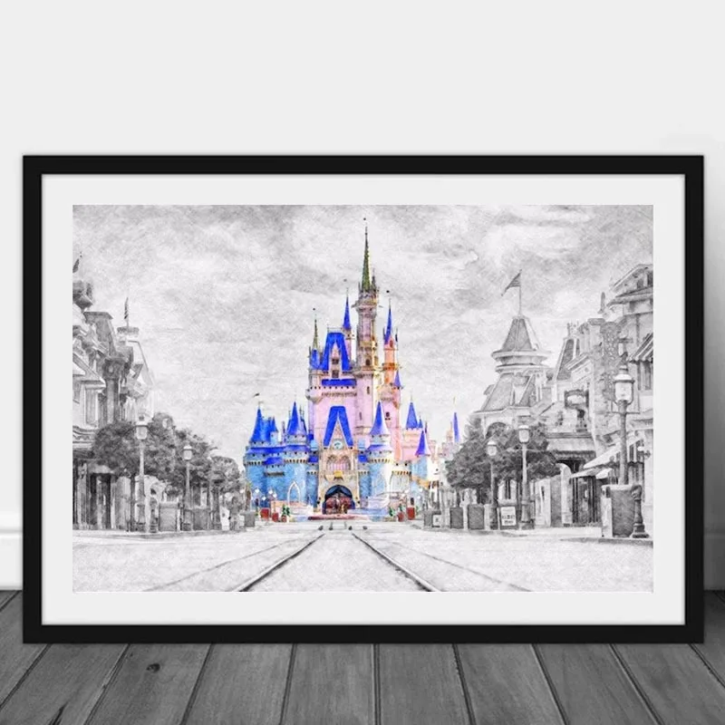 Disney World Castle Drawing