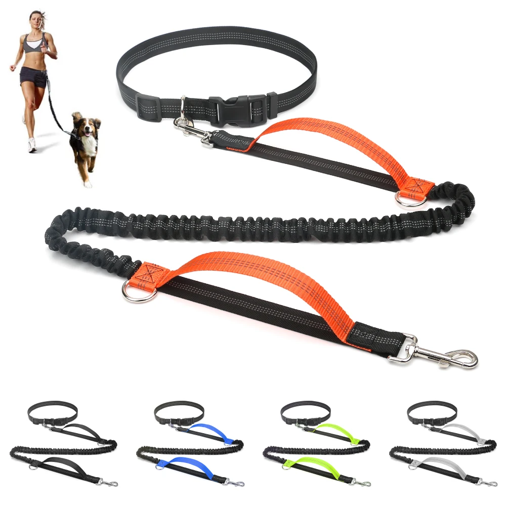 Reflective-Leash-Traction-Rope-Pet-Dog-Running-Belt-Elastic-Hands ...