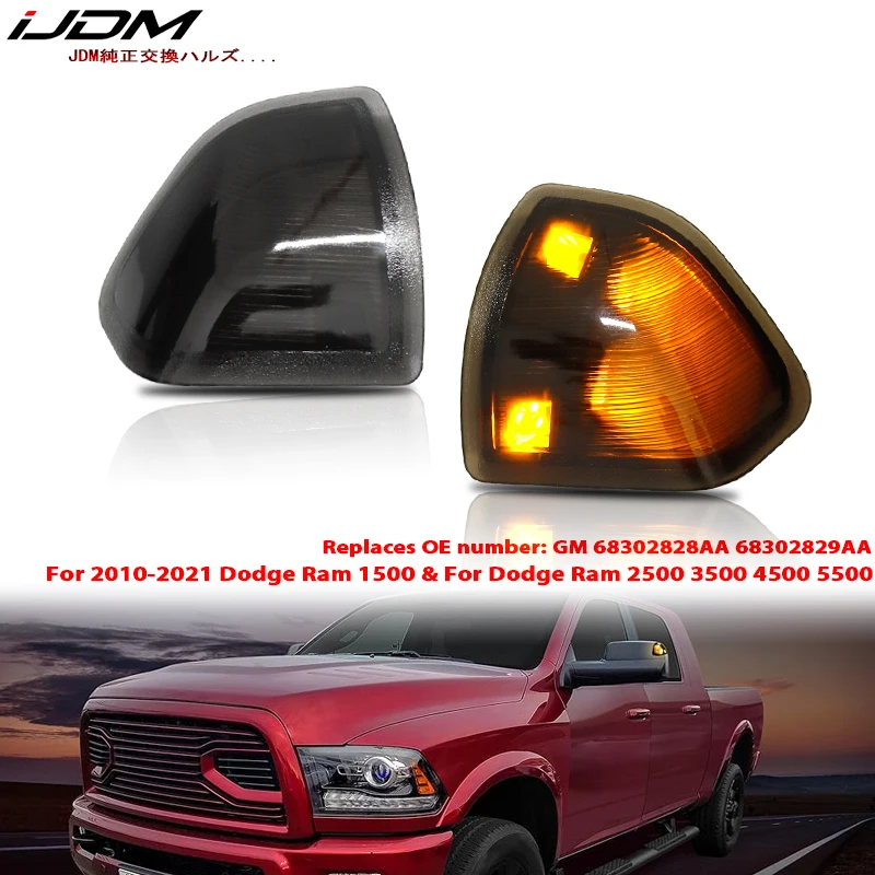 iJDM Car Side Mirror Amber Turn Signal Light For 2010-2018 Dodge Ram ...
