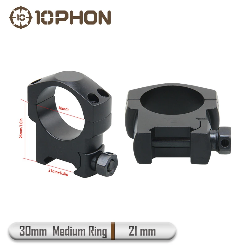 10PHON 30mm Scope Mount 2pcs For Rifle Picatinny Rail Titanium Alloy ...