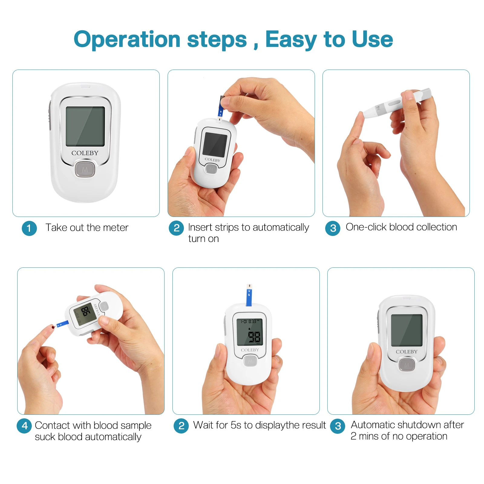 Shop Generic Glucometer 100pcs Test Strs Kit Lancets Blood Glucose ...