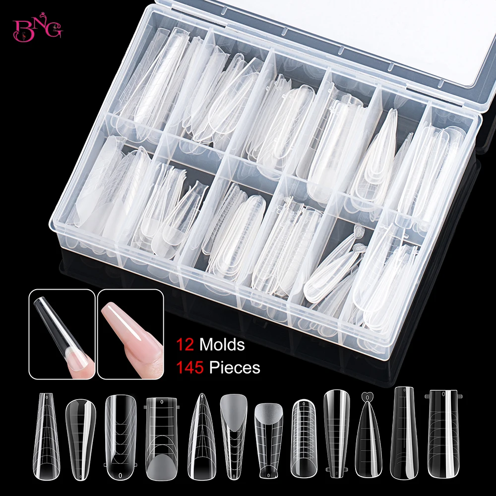 BNG-98-145Pcs-Dual-Form-Nail-Mold-Set-Full-Cover-Nail-Extension-Tip ...