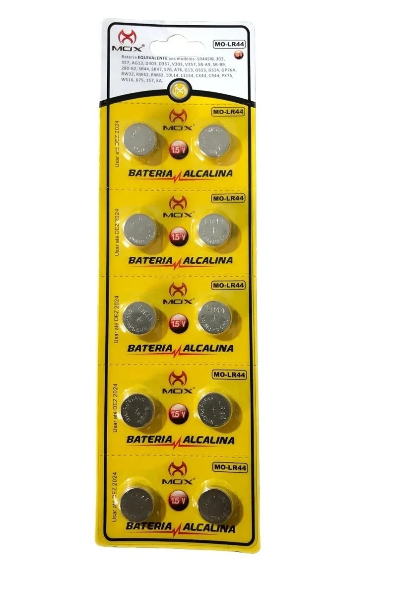 Bateria Pilha Alcalina Lr44 Sr1154 Ag13 A76 Cartela 10 Uni.| | - AliExpress