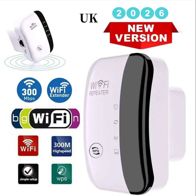 WiFi Signal Extender Range Repeater Booster 300Mbps Wireless Internet ...