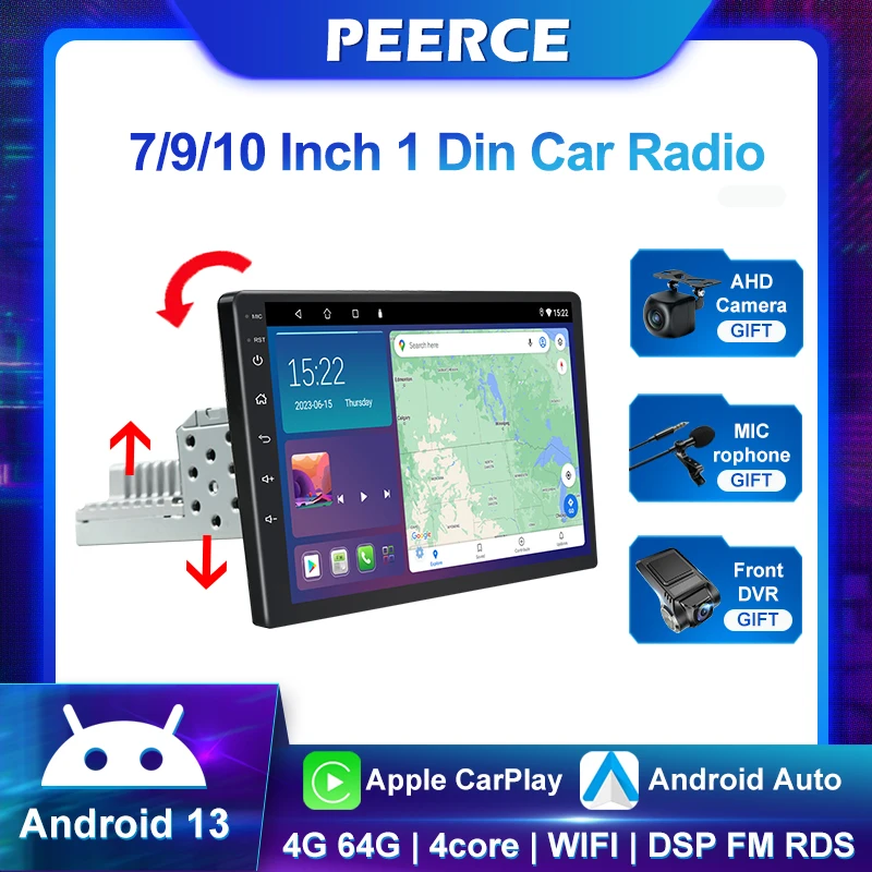 PEERCE-Android-13-4G-add-64G-7-9-10-Inch-1-Din-Car-Radio-Automotive ...