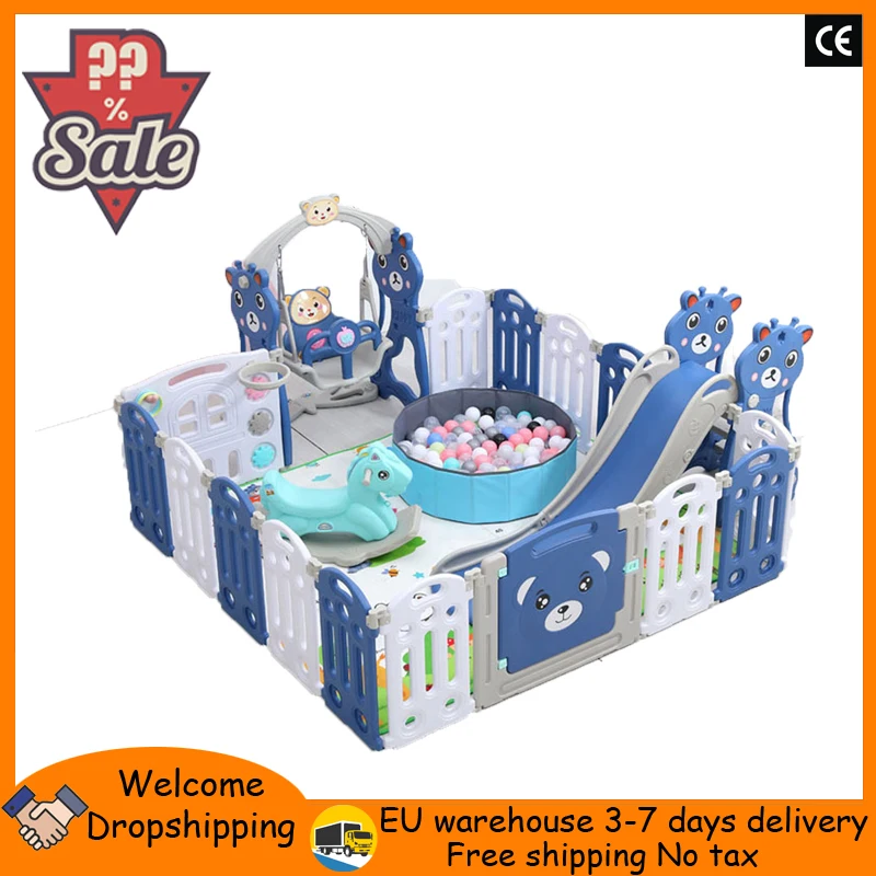 Parque de juegos para bebés, parque infantil de plástico plegable ...