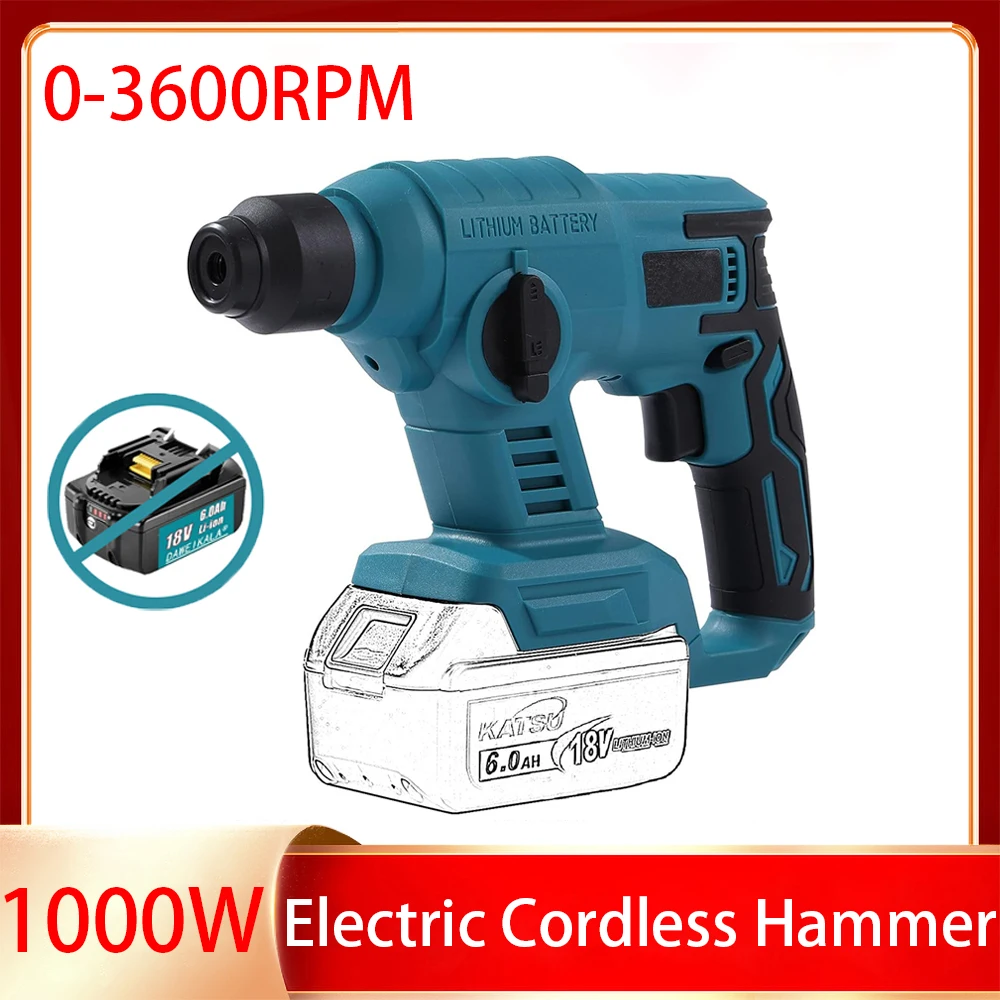 1000W-8600IMP-Cordless-Electric-Hammer-Rechargeable-Multifunction ...