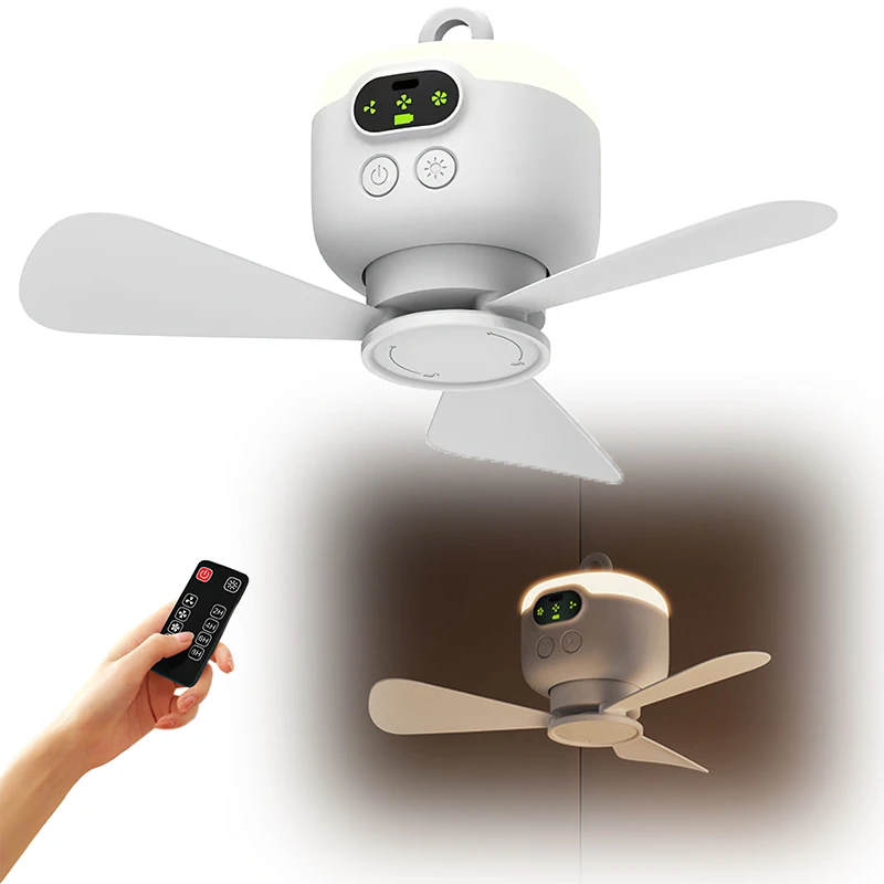 USB-Rechargeable-Large-Wind-Ceiling-Fan-Removable-Blades-Night-Lamp ...