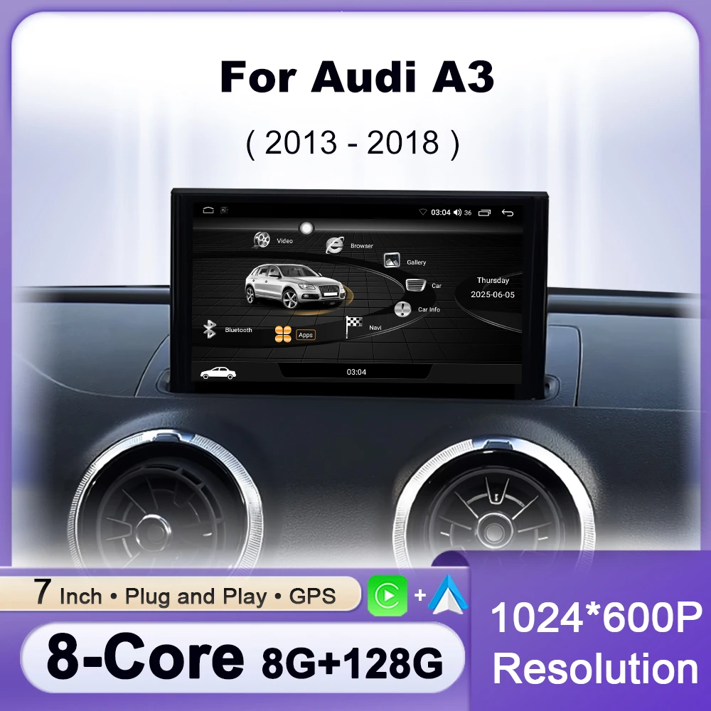 Wireless CarPlay Android 15 For Audi A3 2013 - 2018 Car Multimedia ...